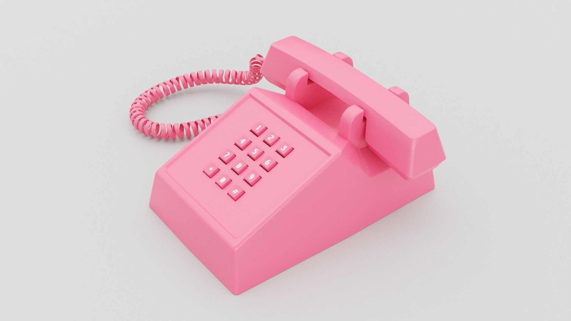 3D model Retro Pink Phone VR / AR / low-poly | CGTrader