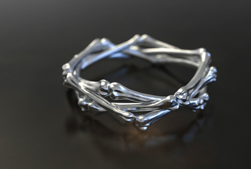 Ring with bones 3D model 3D printable | CGTrader