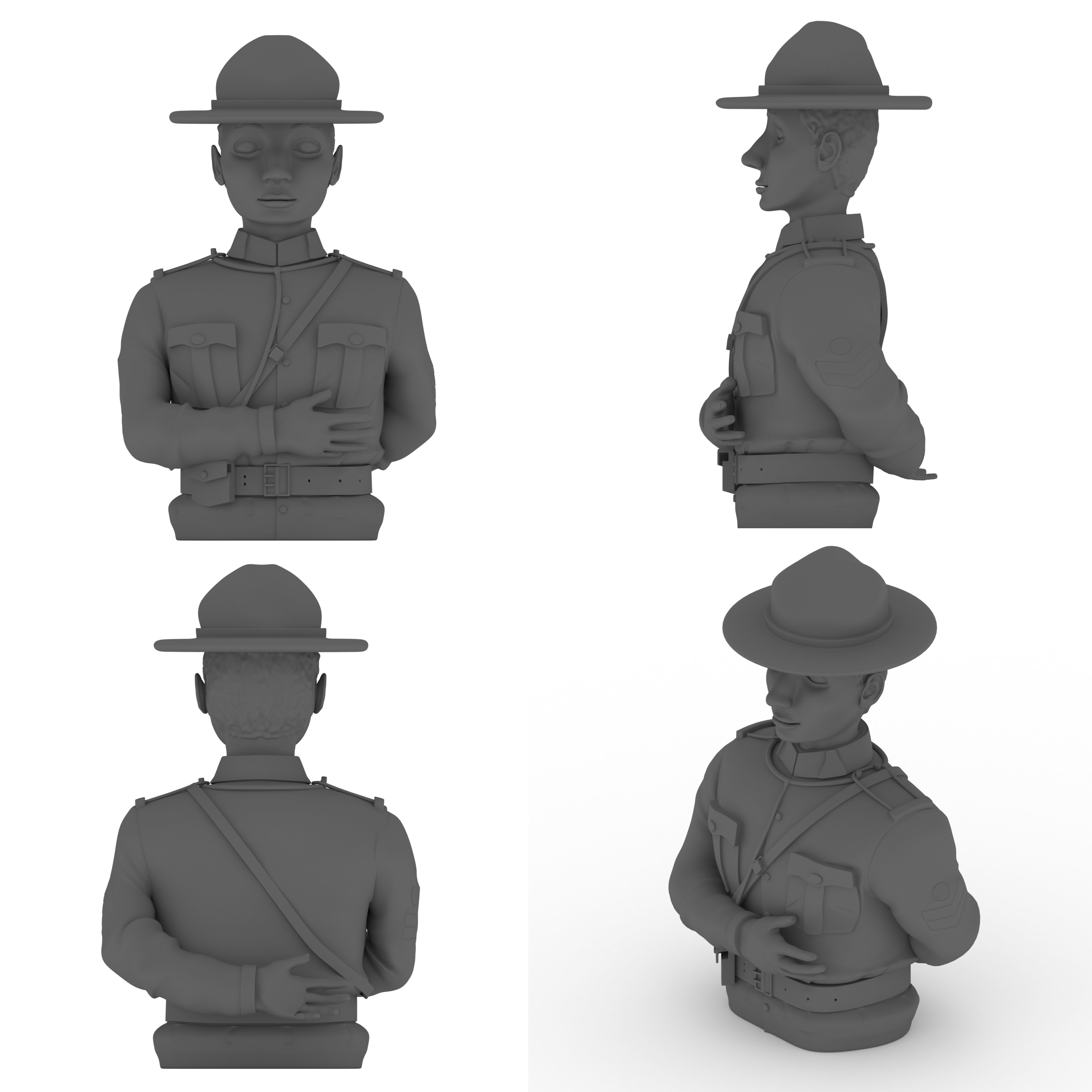 Policeman Statue 3D model 3D printable | CGTrader