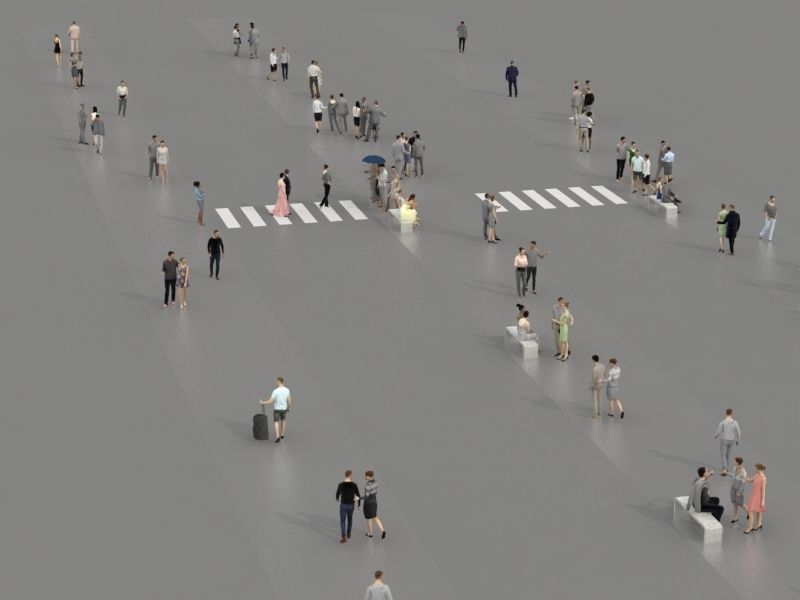 3D model 3D PEOPLE CROWDS- ULTIMATE SPEED SOLUTION - PAVEMENT ...