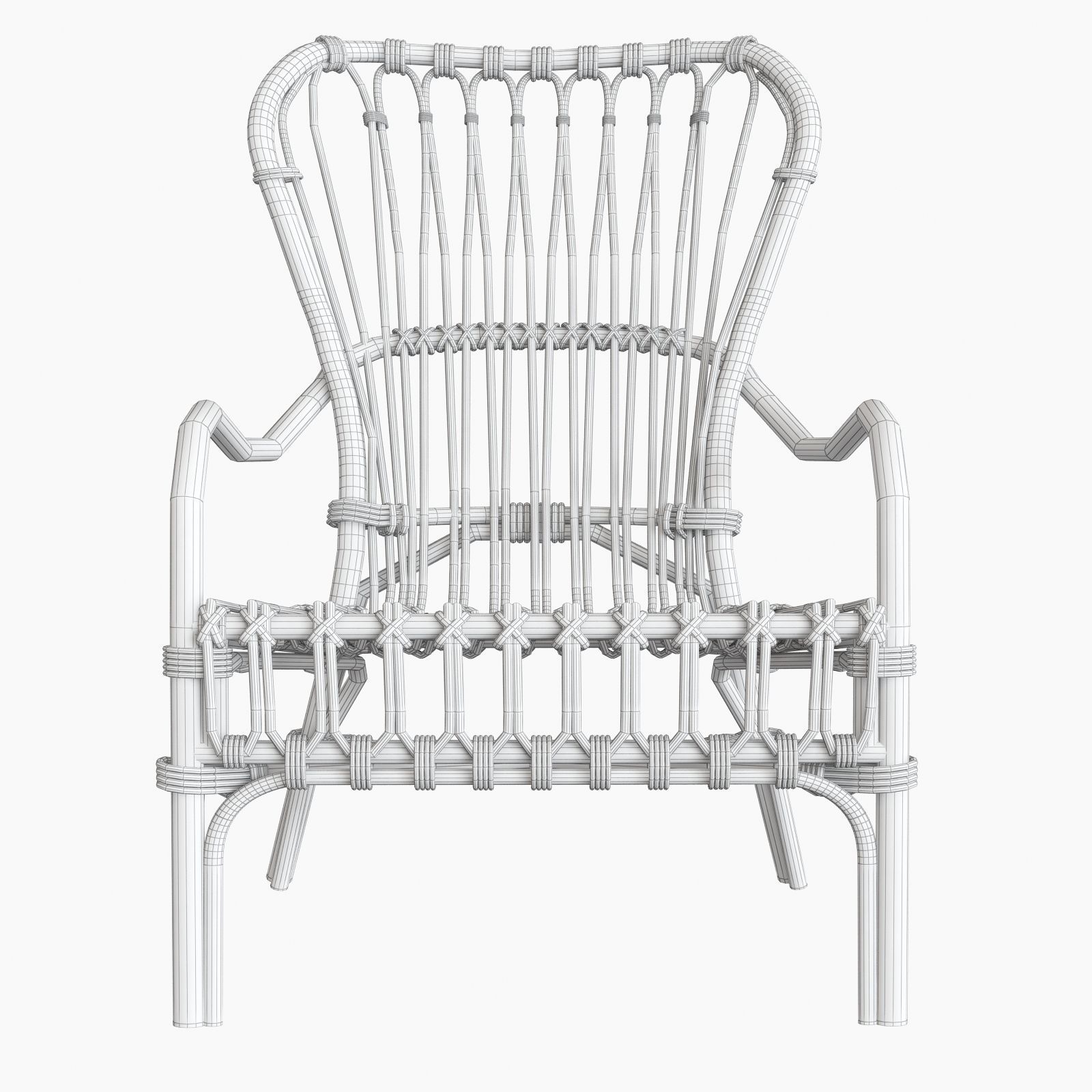Storsele chair rattan bamboo black 3D model | CGTrader