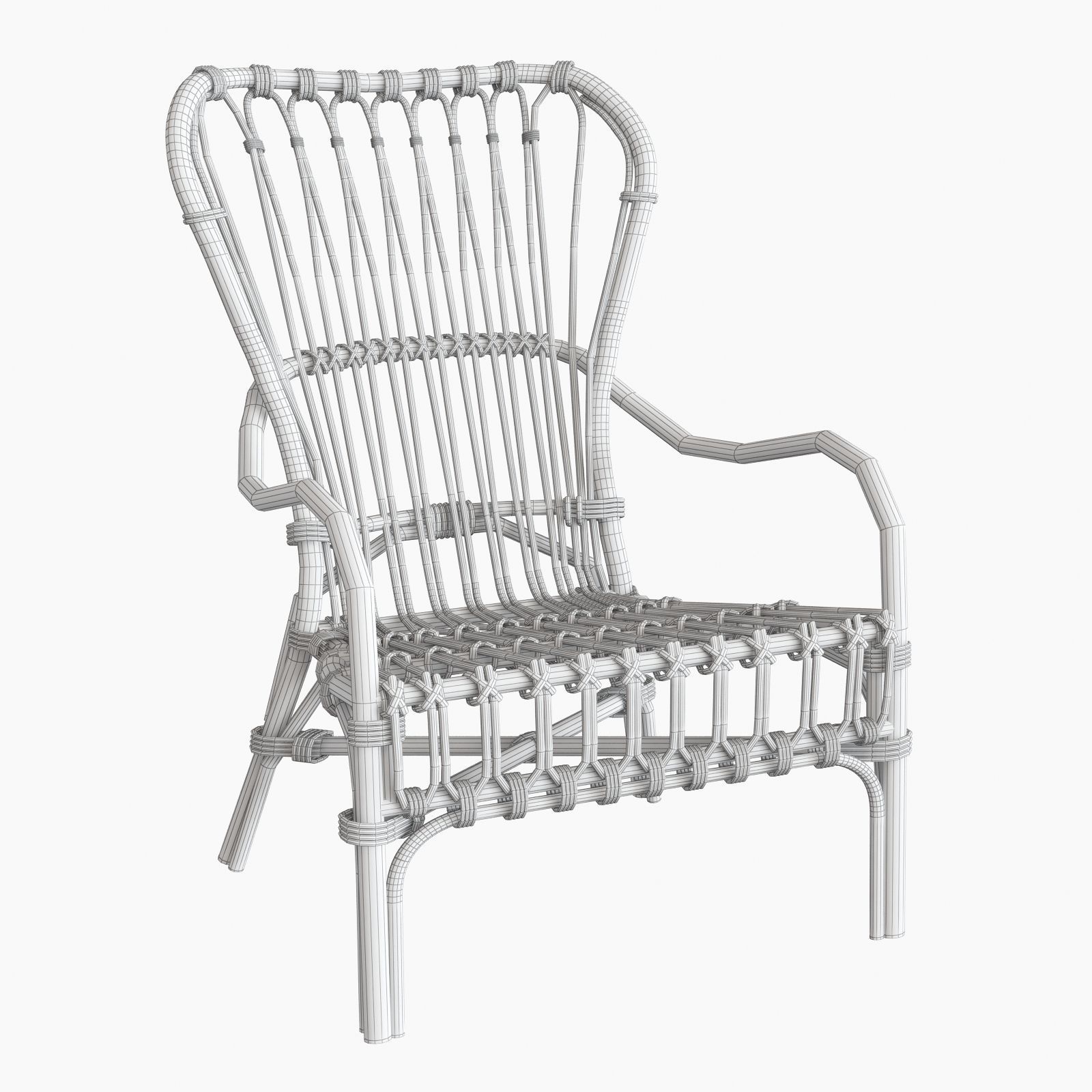 Storsele chair rattan bamboo black 3D model | CGTrader