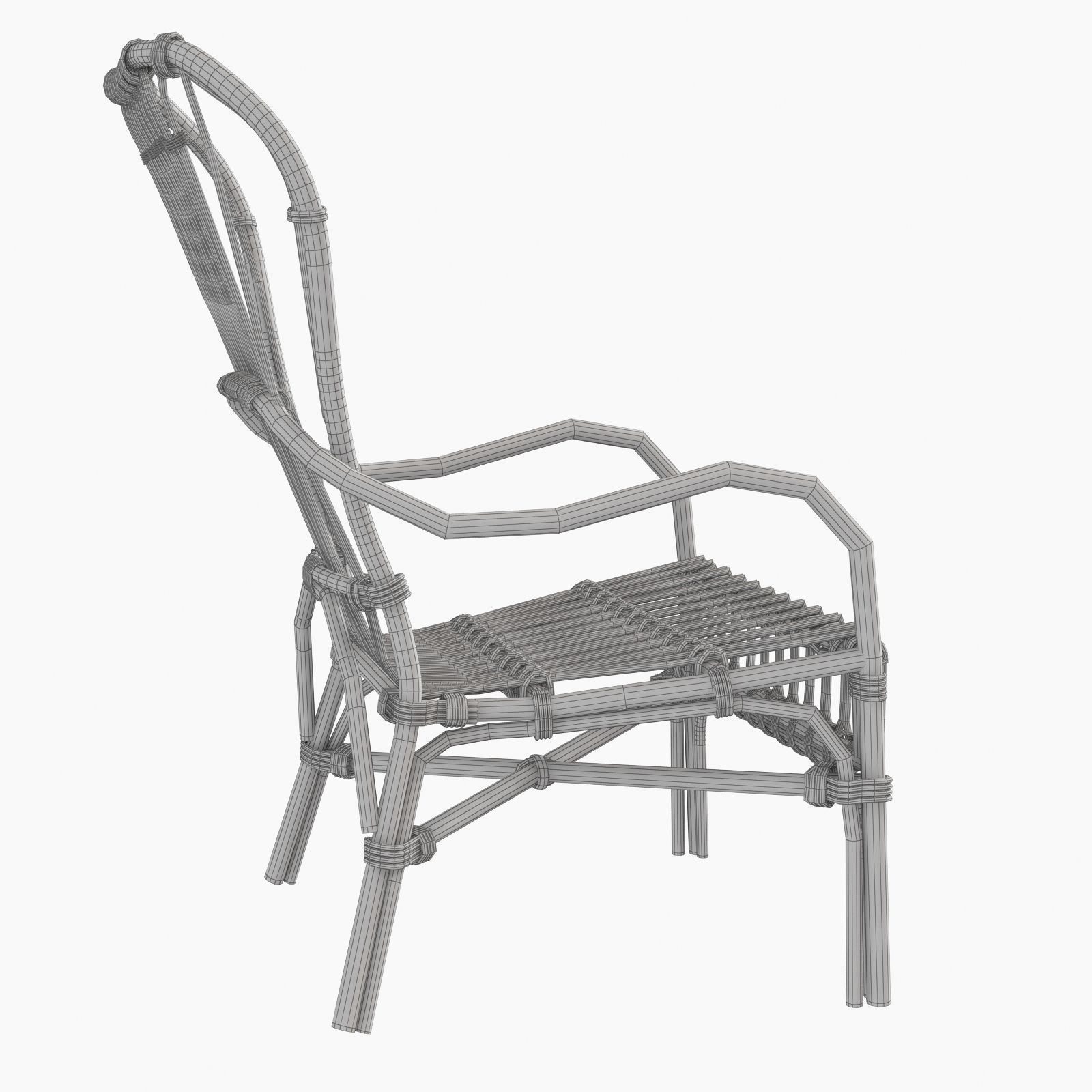 Storsele chair rattan bamboo black 3D model | CGTrader