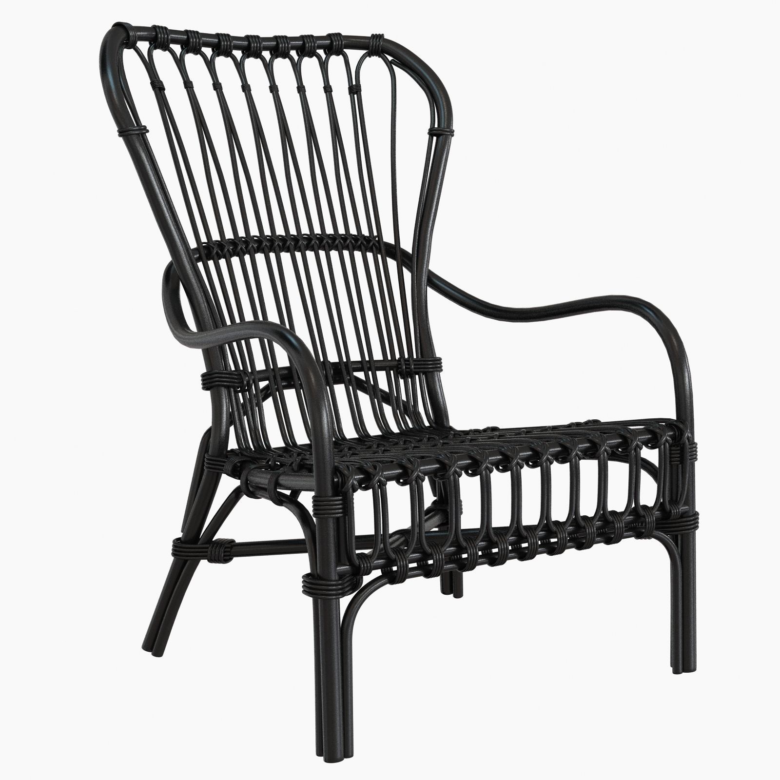 Storsele chair rattan bamboo black 3D model | CGTrader
