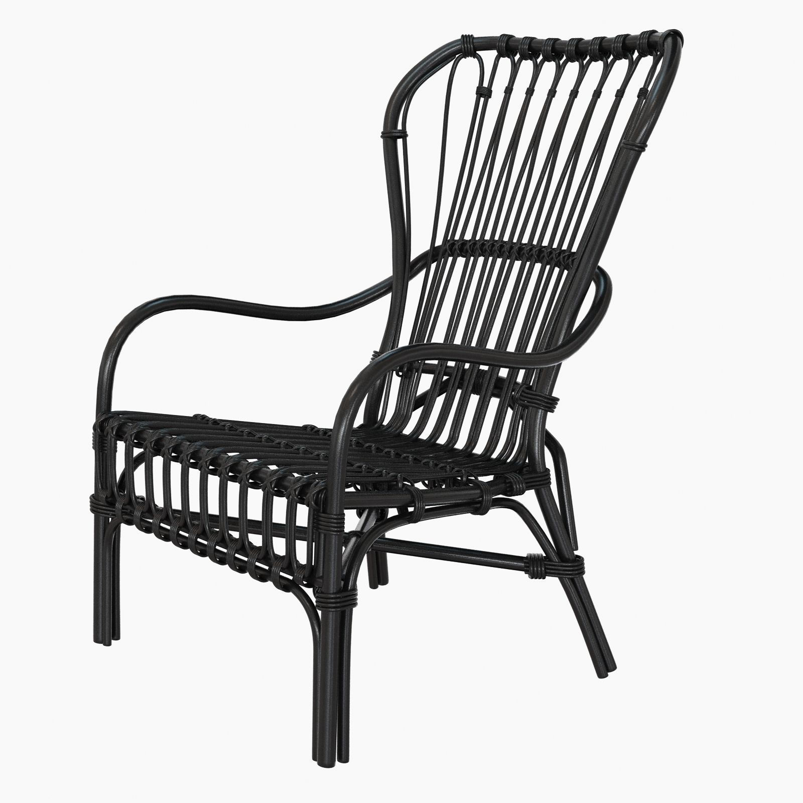 Storsele chair rattan bamboo black 3D model | CGTrader
