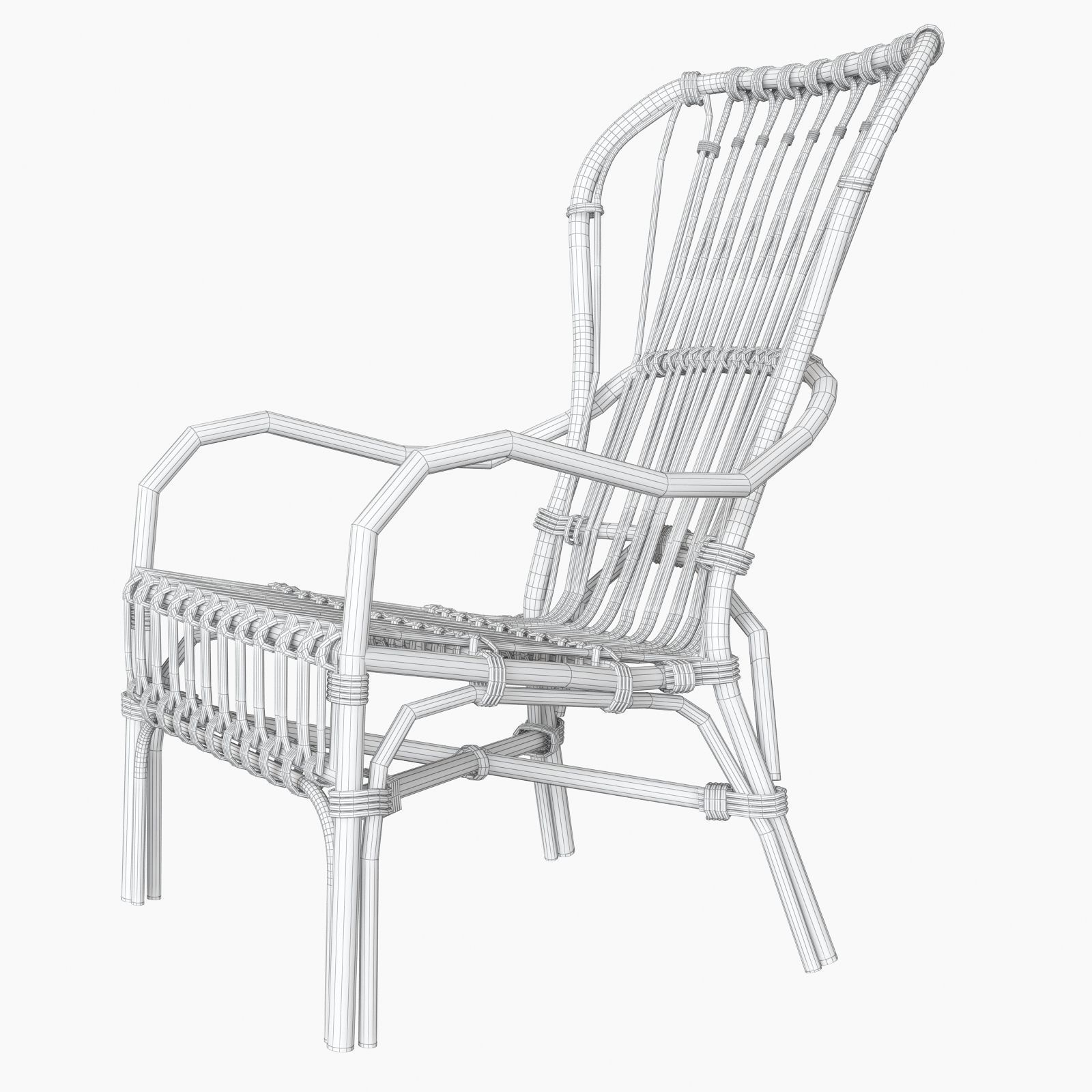 Storsele chair rattan bamboo black 3D model | CGTrader