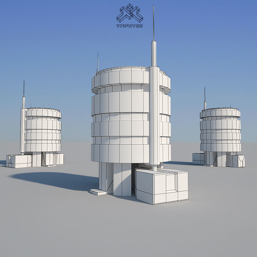 3D Model Collection Low Poly Modern Building Set 02 VR / AR / low-poly ...