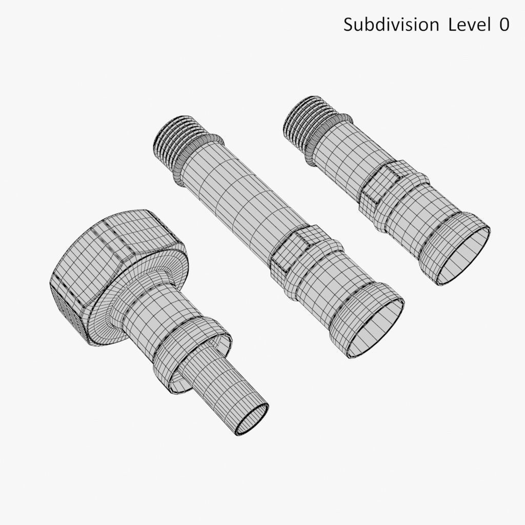 Plumbing cables 01 nut fitting 3D model | CGTrader
