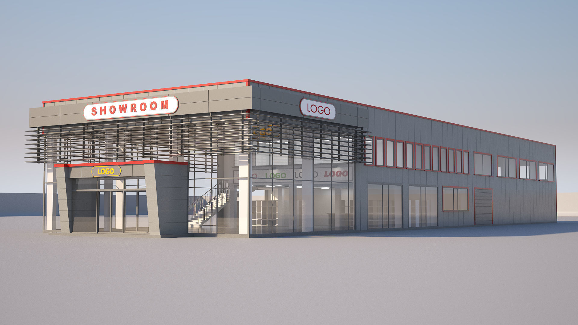 Showroom Building 3D model | CGTrader