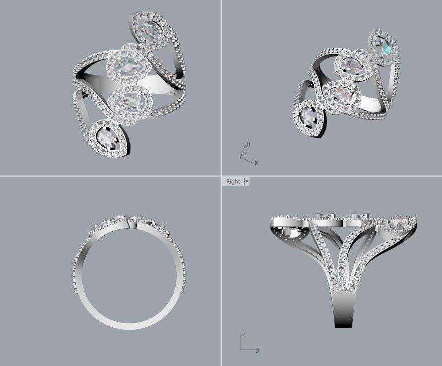 Women Long finger ring 3dm stl 3D print model 3D model 3D printable ...