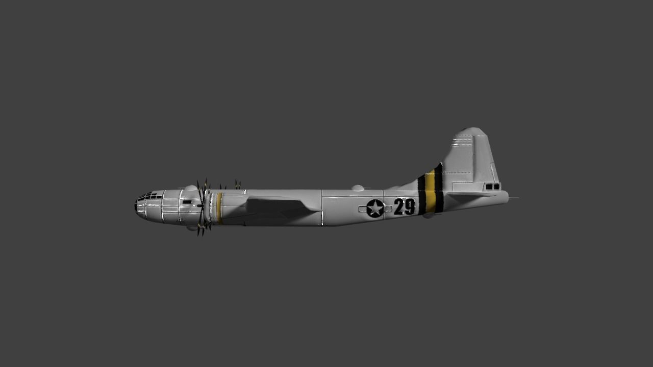 3D model B-29 Bomber VR / AR / low-poly | CGTrader