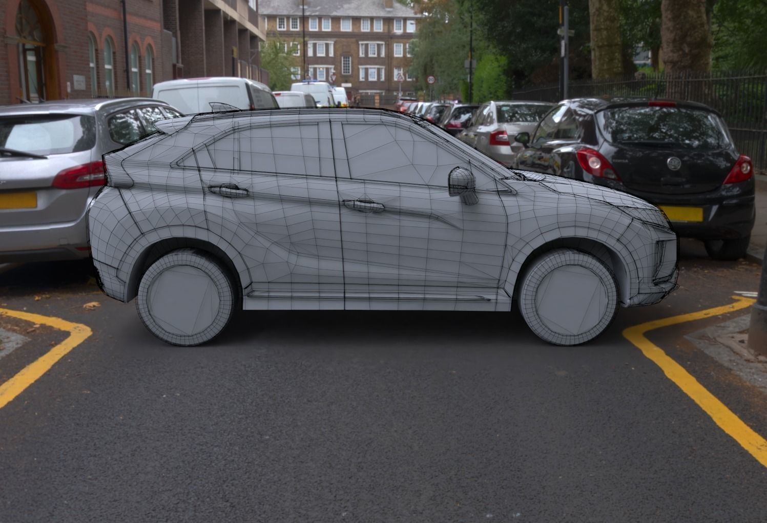 mitsubishi eclipse cross grey 3D model | CGTrader