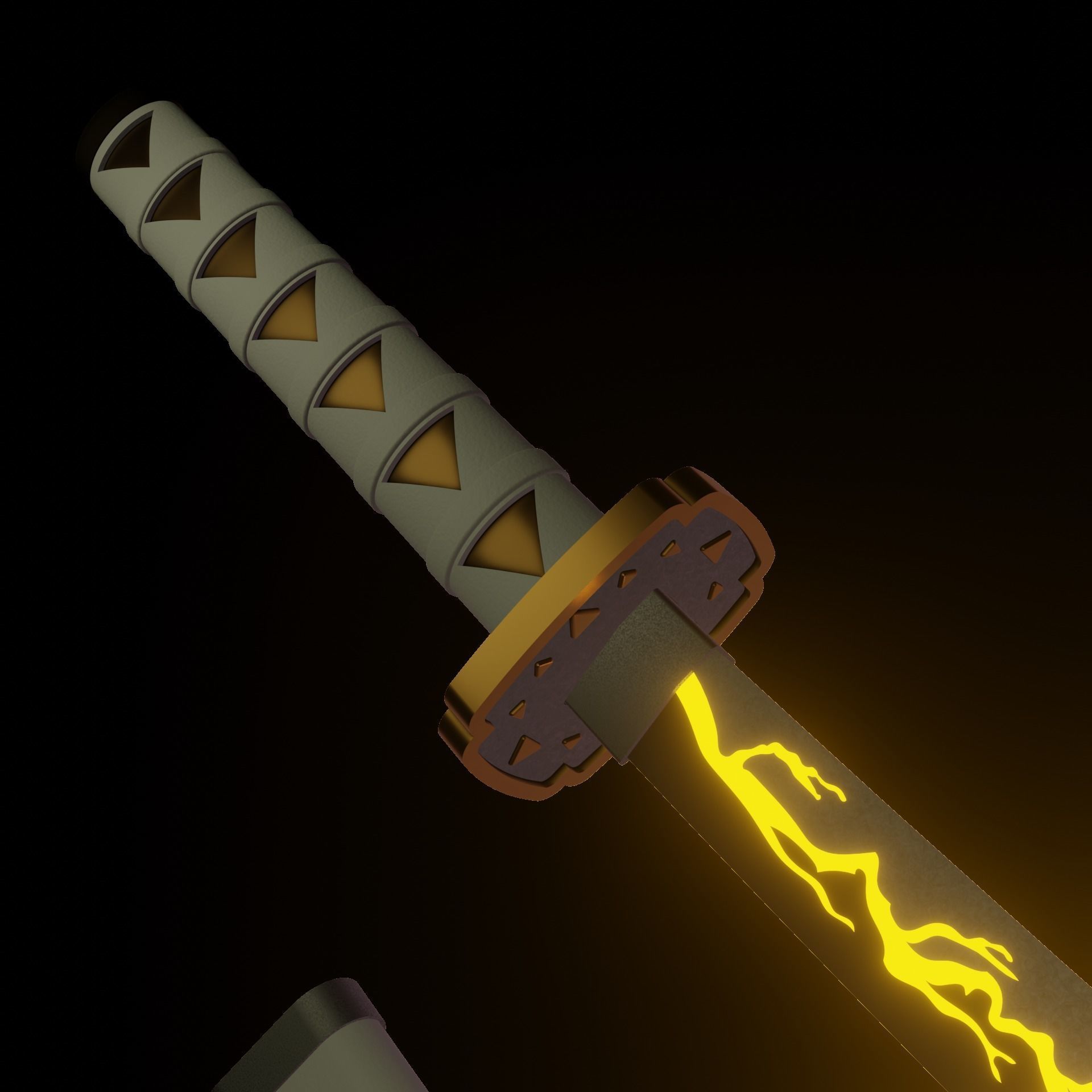 Zenitsu Agatsuma sword Demon Slayer Kimetsu no Yaiba Sword 3D model 3D ...