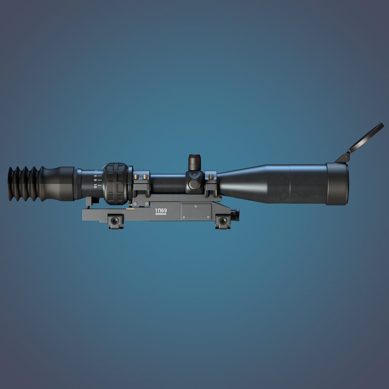 3-10x 1P69 sniper rifle scope 3D model | CGTrader