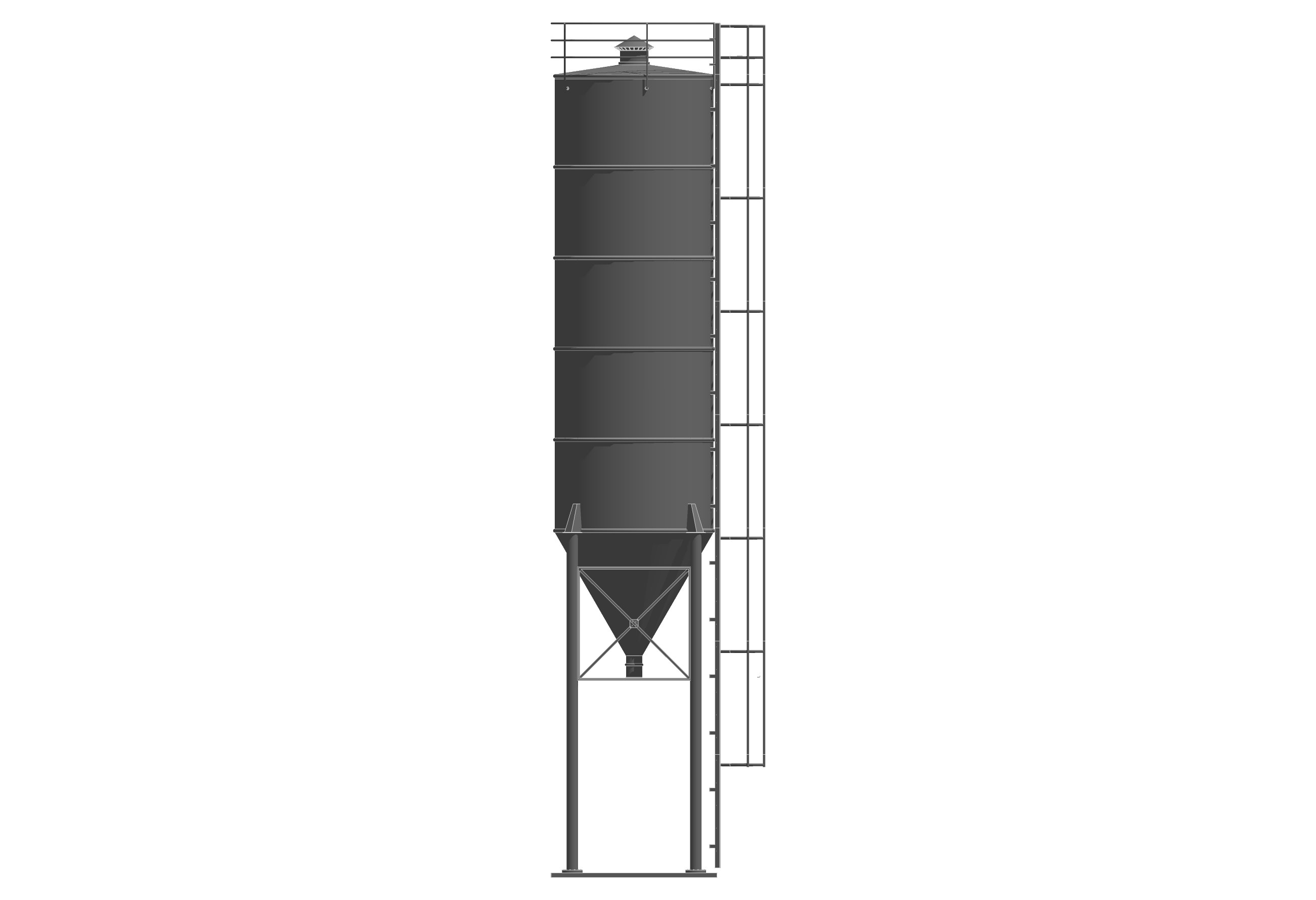 3D model Cement silo - 54m3 VR / AR / low-poly rigged | CGTrader