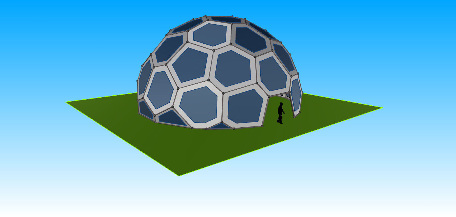 Large dome with frame and glass panels 3D model | CGTrader