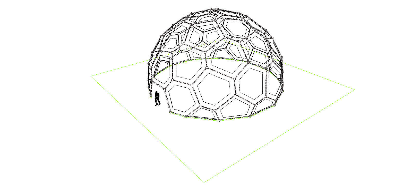 Large dome with frame and glass panels 3D model | CGTrader