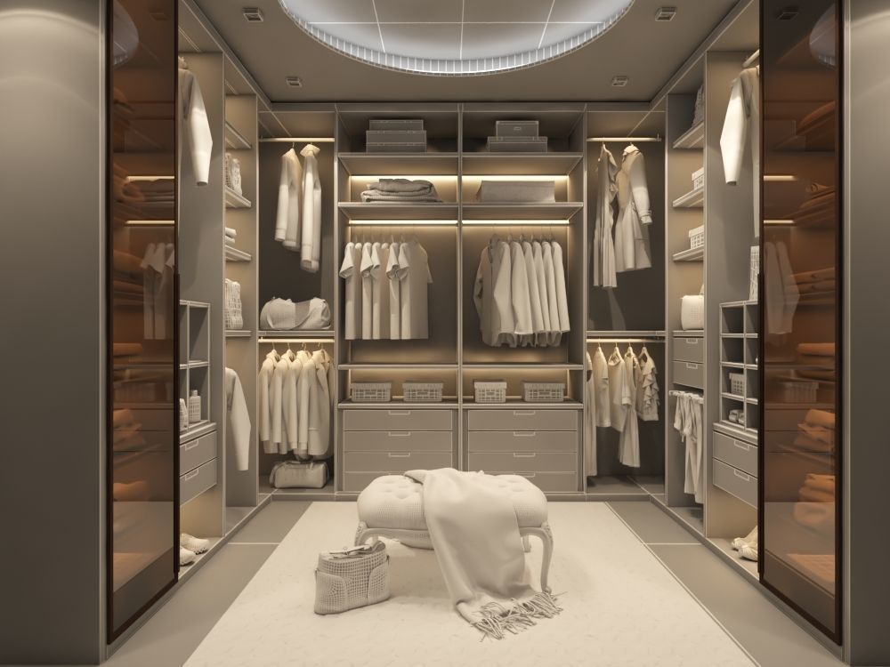 walk in Open Wardrobe 3D model | CGTrader