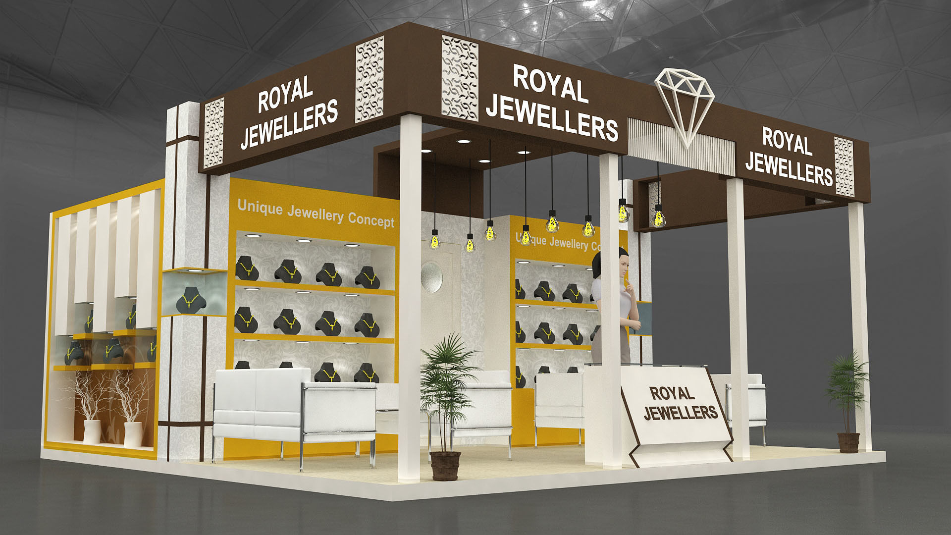 6x6 Exhibition stand 3D model | CGTrader