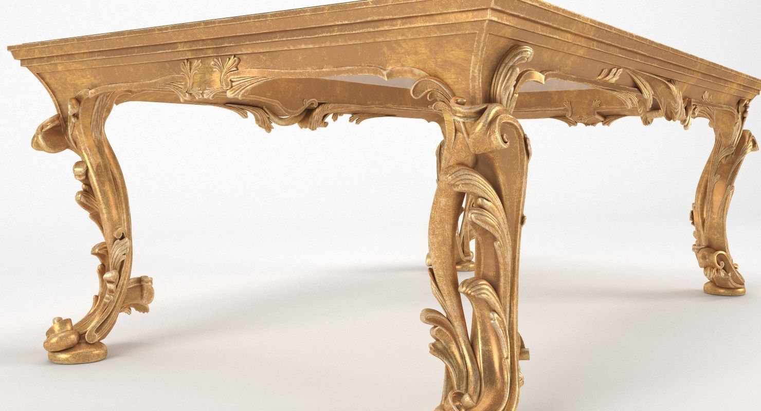 Luxury Coffee Table Chelini Art 1064 - Gold 3D model | CGTrader