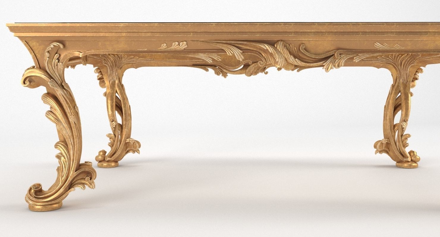 Luxury Coffee Table Chelini Art 1064 - Gold 3D model | CGTrader