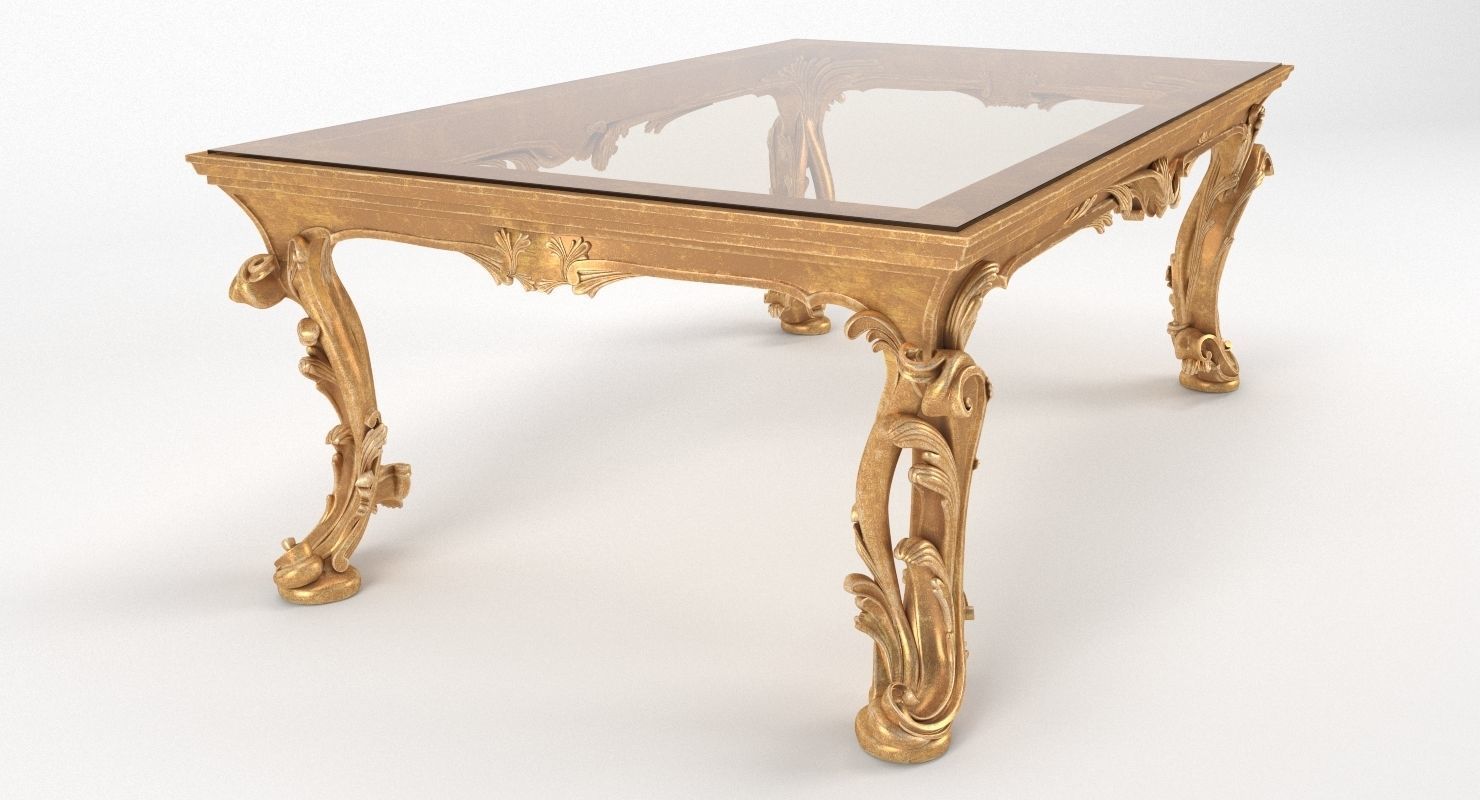 Luxury Coffee Table Chelini Art 1064 - Gold 3D model | CGTrader