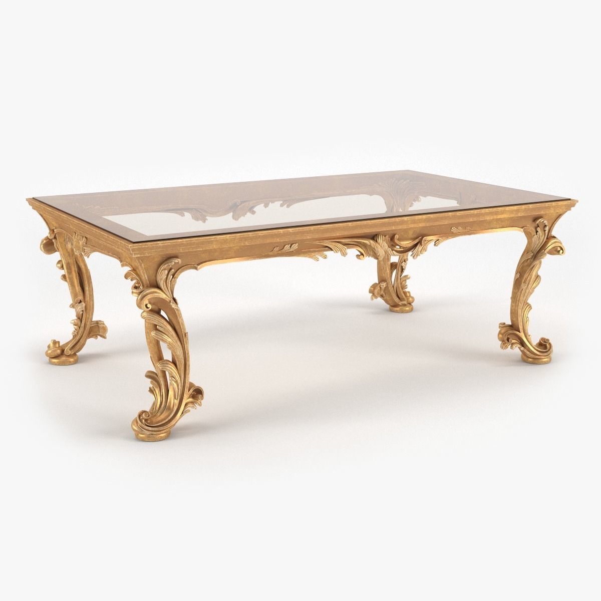 Luxury Coffee Table Chelini Art 1064 - Gold 3D model | CGTrader