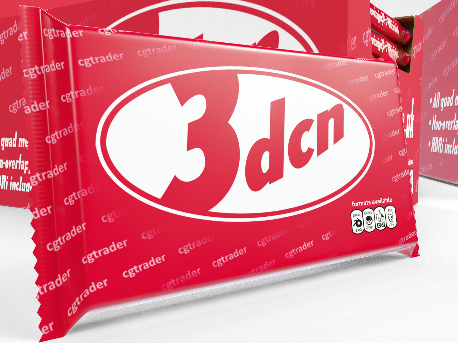 Candy bars with shelf ready display trays kit kat 3D model | CGTrader