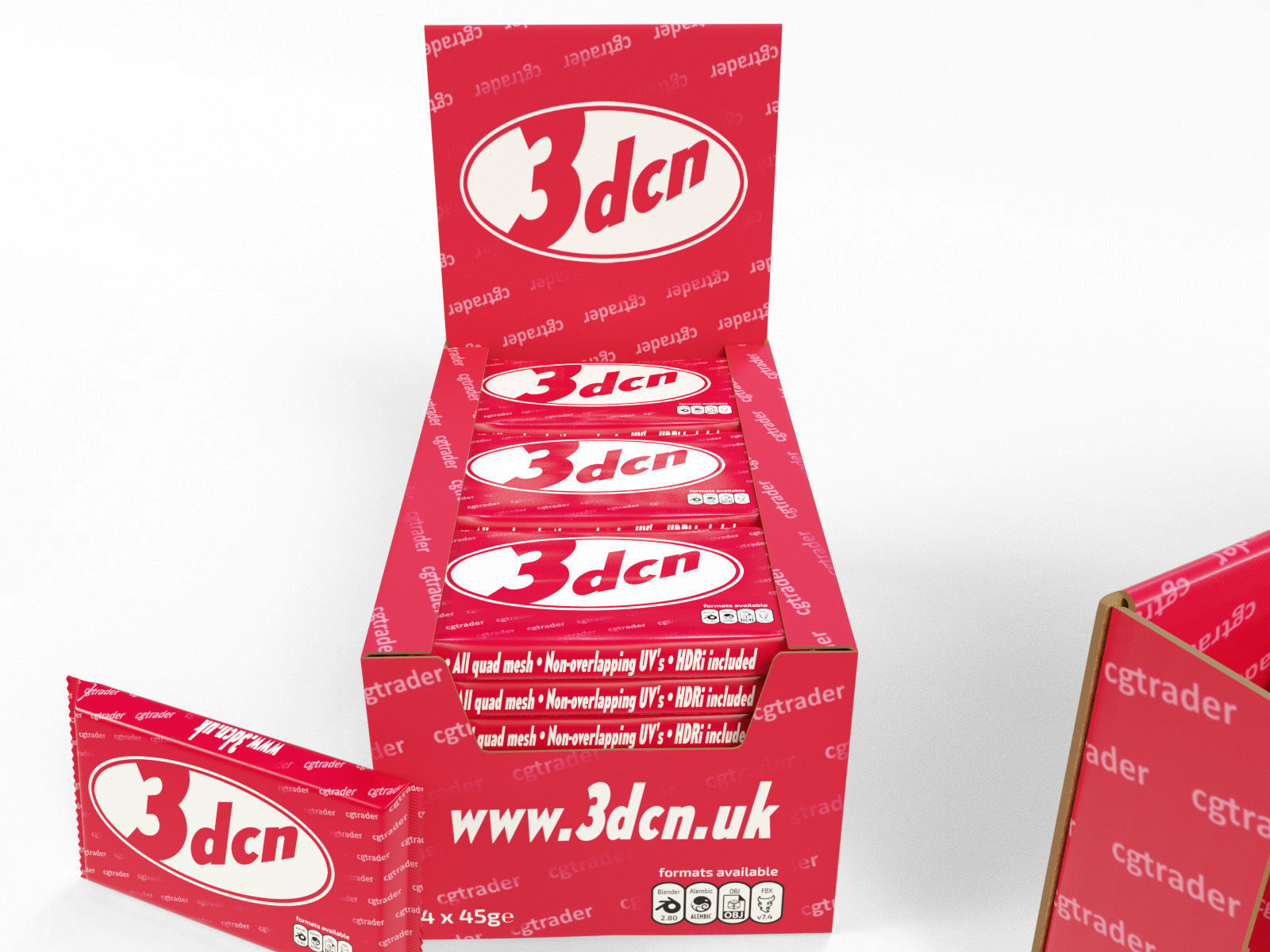 Candy bars with shelf ready display trays kit kat 3D model | CGTrader