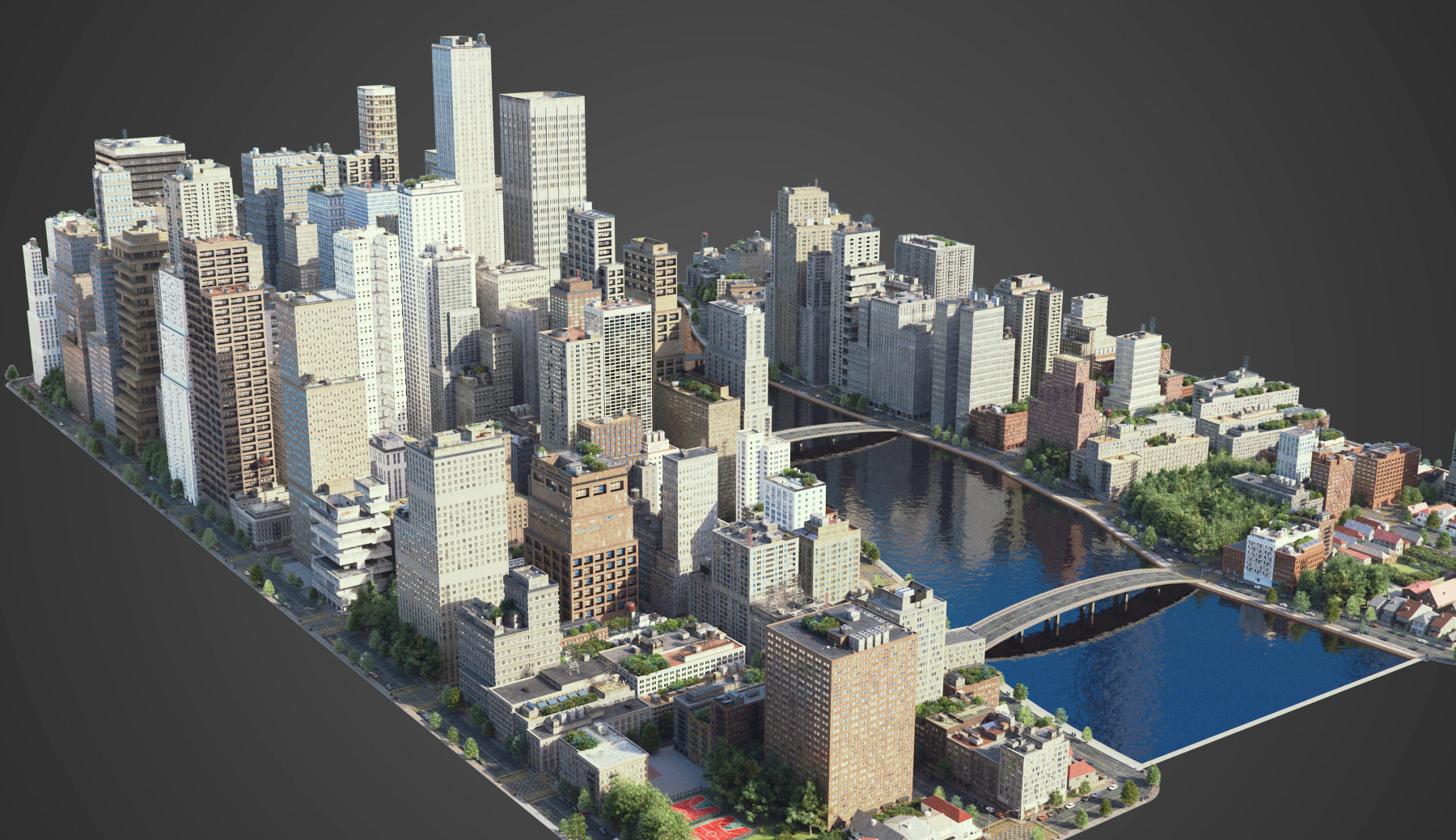 3D model River City C4 VR / AR / low-poly | CGTrader