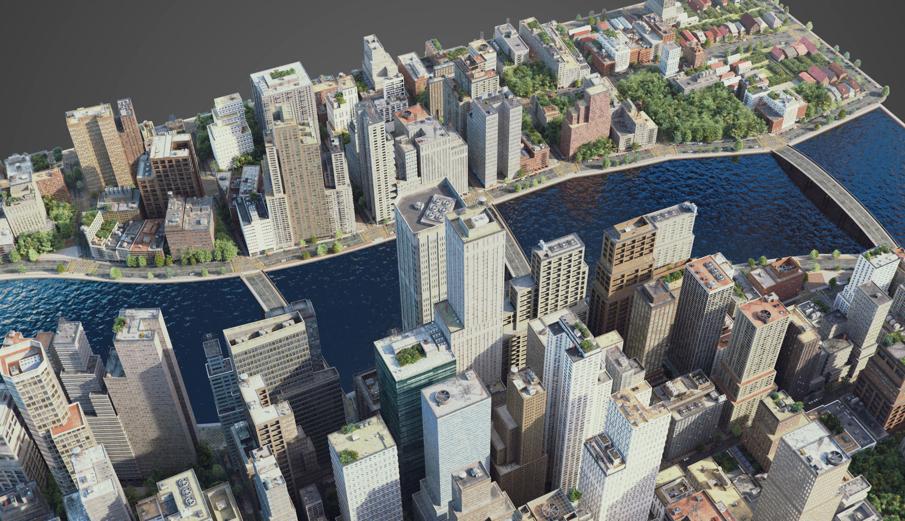 3D model River City C4 VR / AR / low-poly | CGTrader
