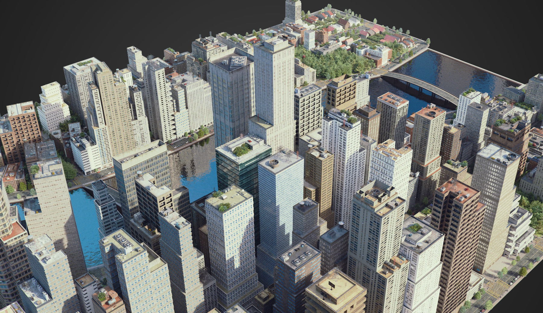 3D model River City C4 VR / AR / low-poly | CGTrader
