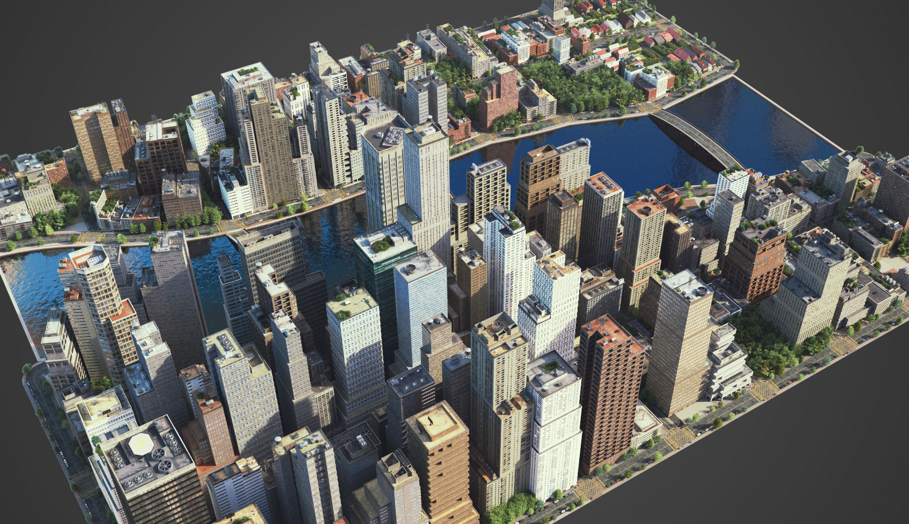 3D model River City C4 VR / AR / low-poly | CGTrader