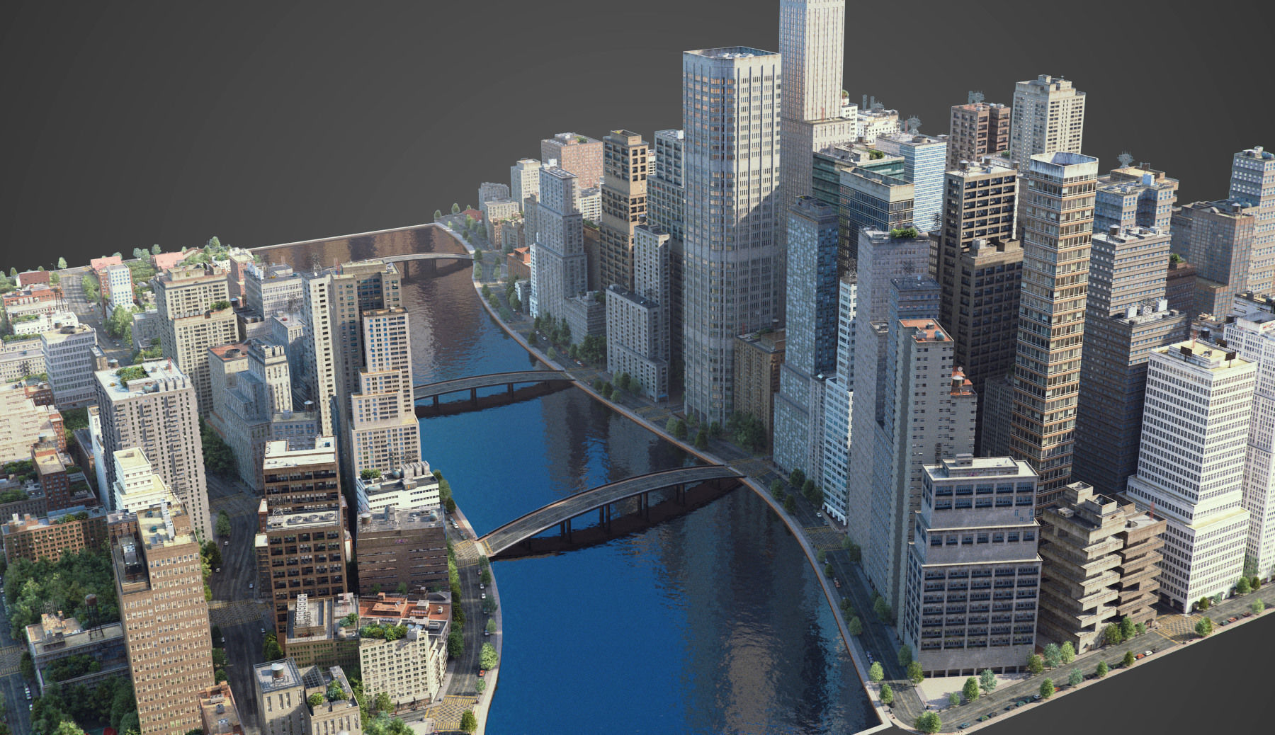 3D model River City C4 VR / AR / low-poly | CGTrader