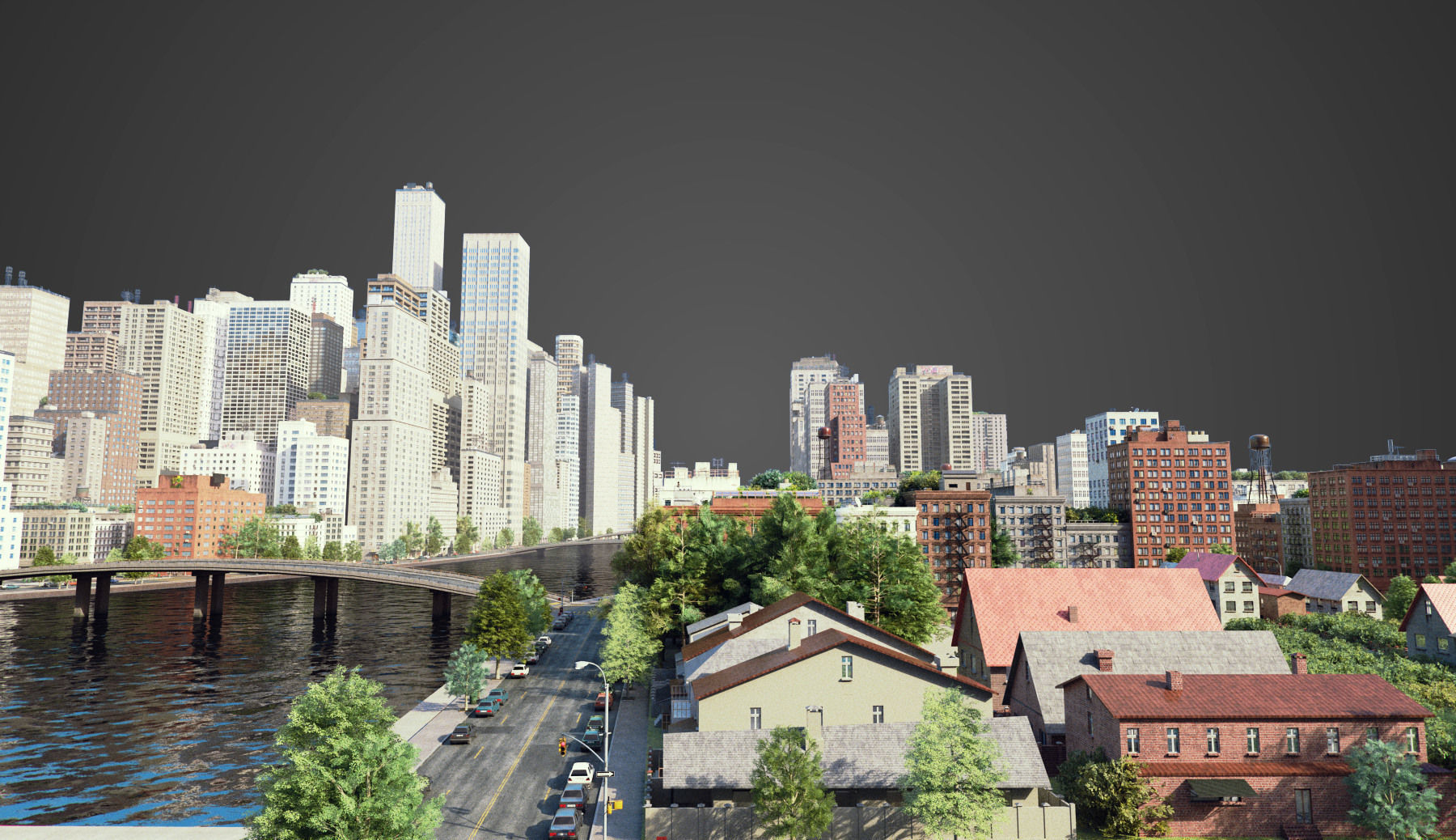 3D model River City C4 VR / AR / low-poly | CGTrader