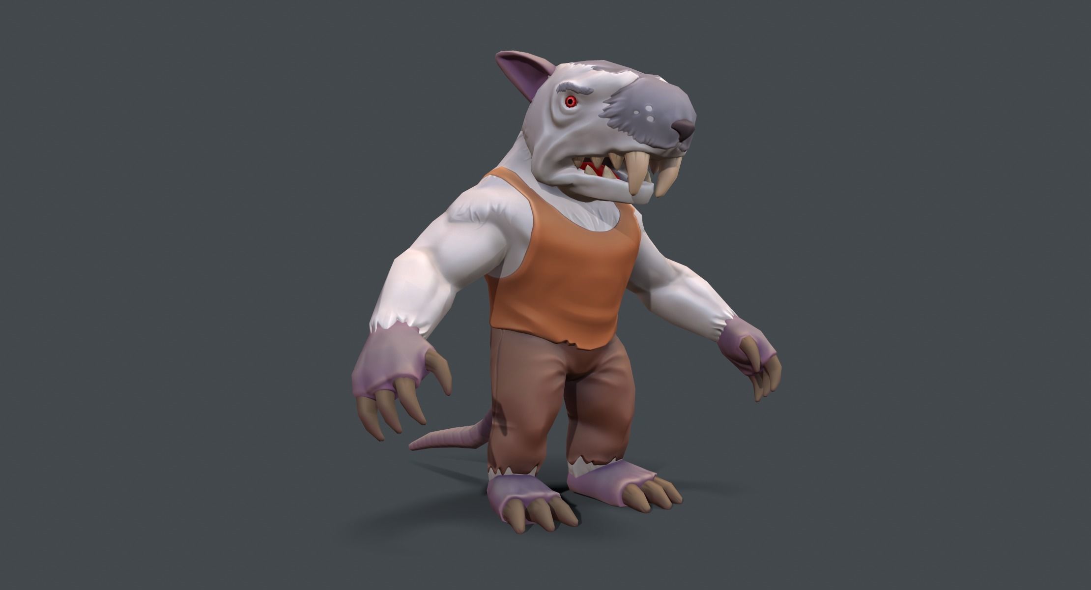 3D model Rat-man animal with claws and vest VR / AR / low-poly | CGTrader