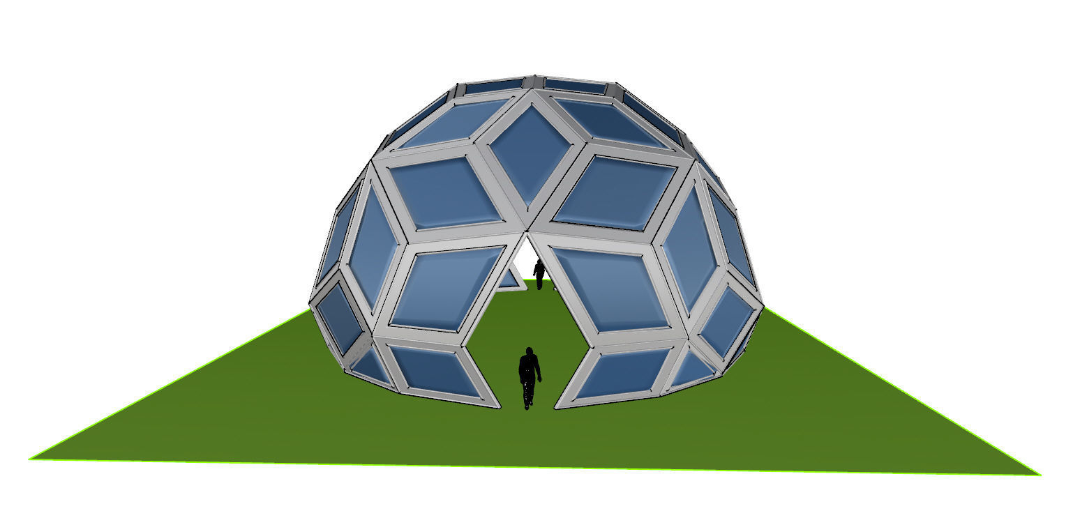 Diamond Pattern geodesic dome like structure 3D model | CGTrader