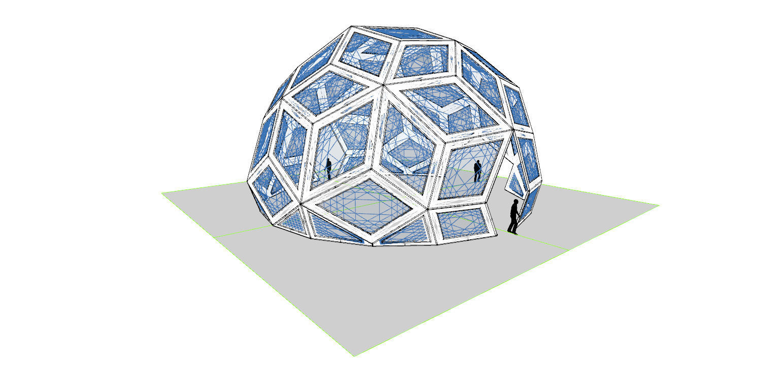 Diamond Pattern geodesic dome like structure 3D model | CGTrader