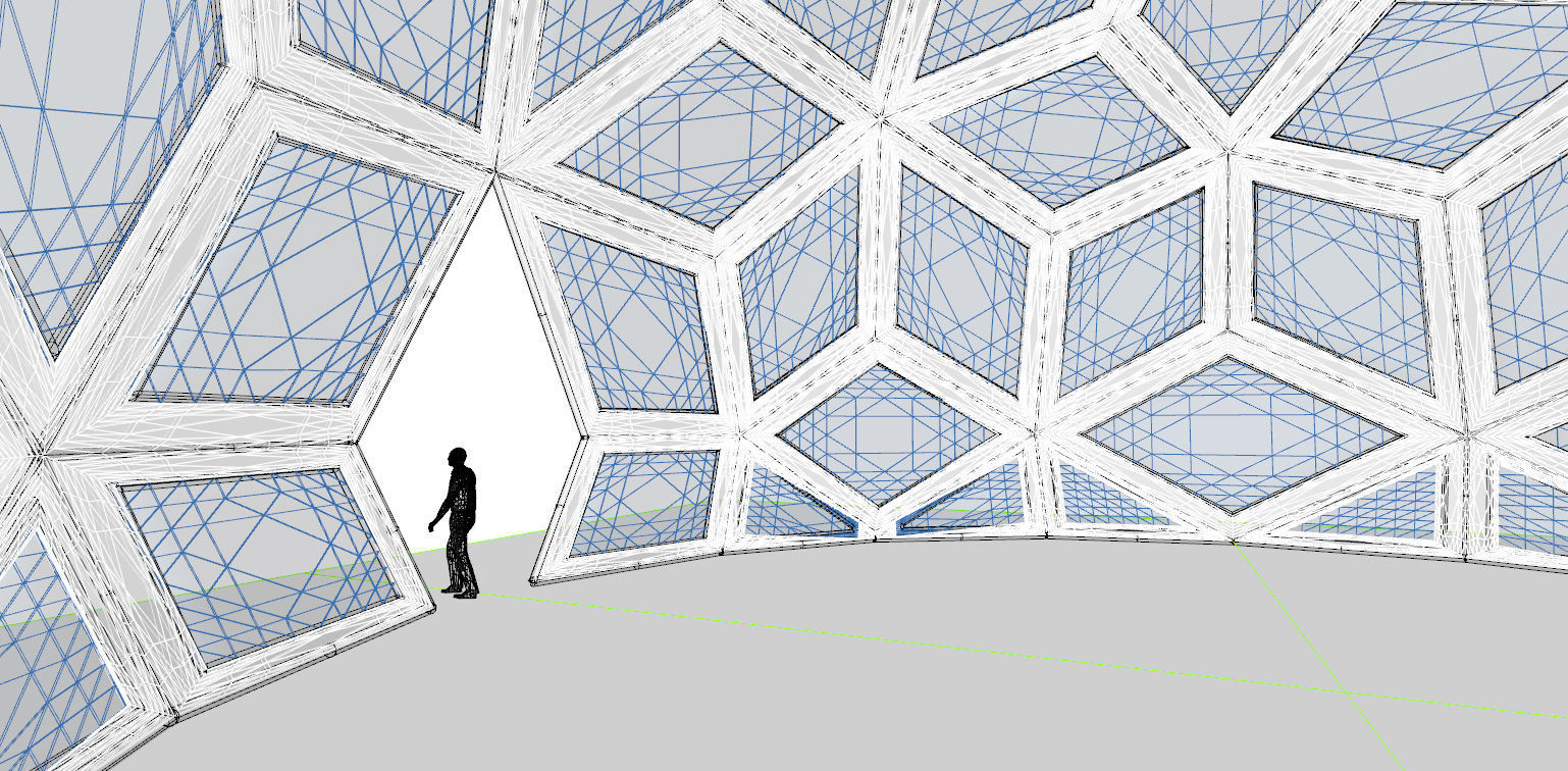 Diamond Pattern geodesic dome like structure 3D model | CGTrader