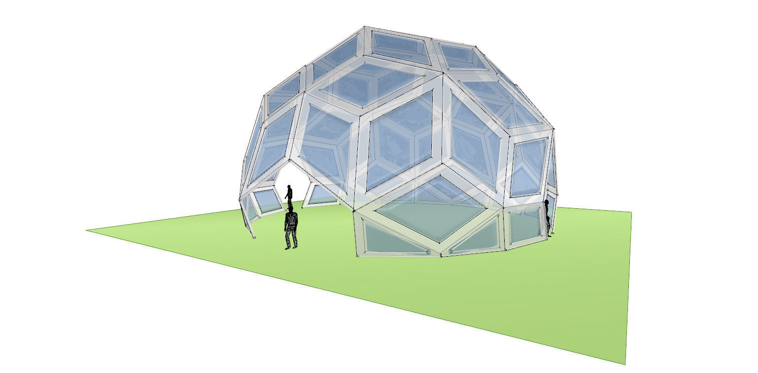 Diamond Pattern geodesic dome like structure 3D model | CGTrader