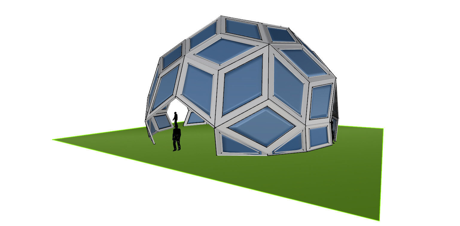 Diamond Pattern geodesic dome like structure 3D model | CGTrader