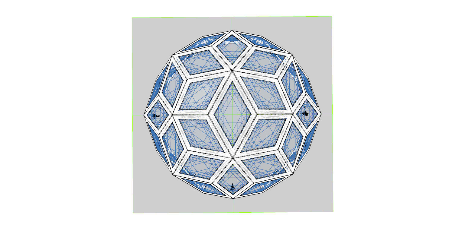 Diamond Pattern geodesic dome like structure 3D model | CGTrader
