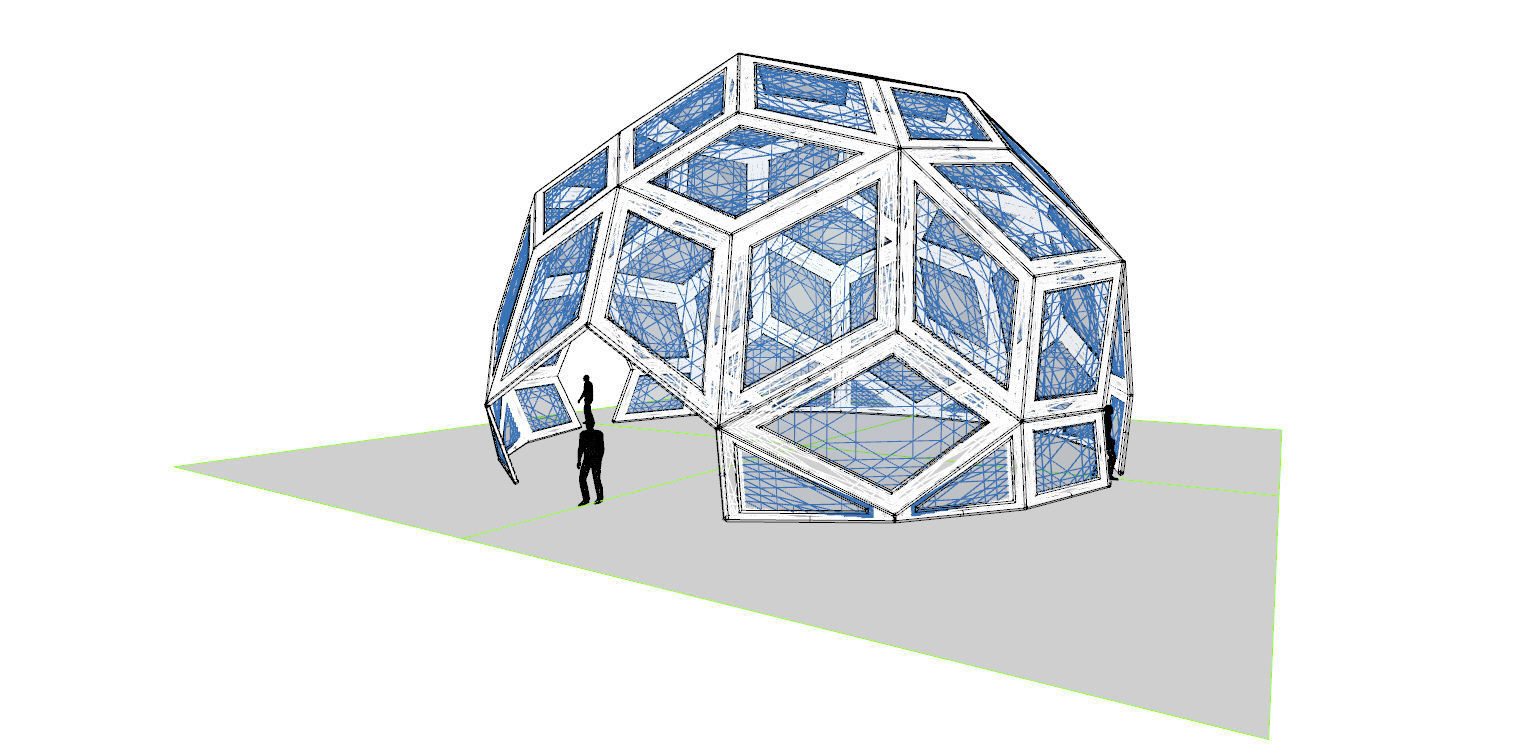 Diamond Pattern geodesic dome like structure 3D model | CGTrader