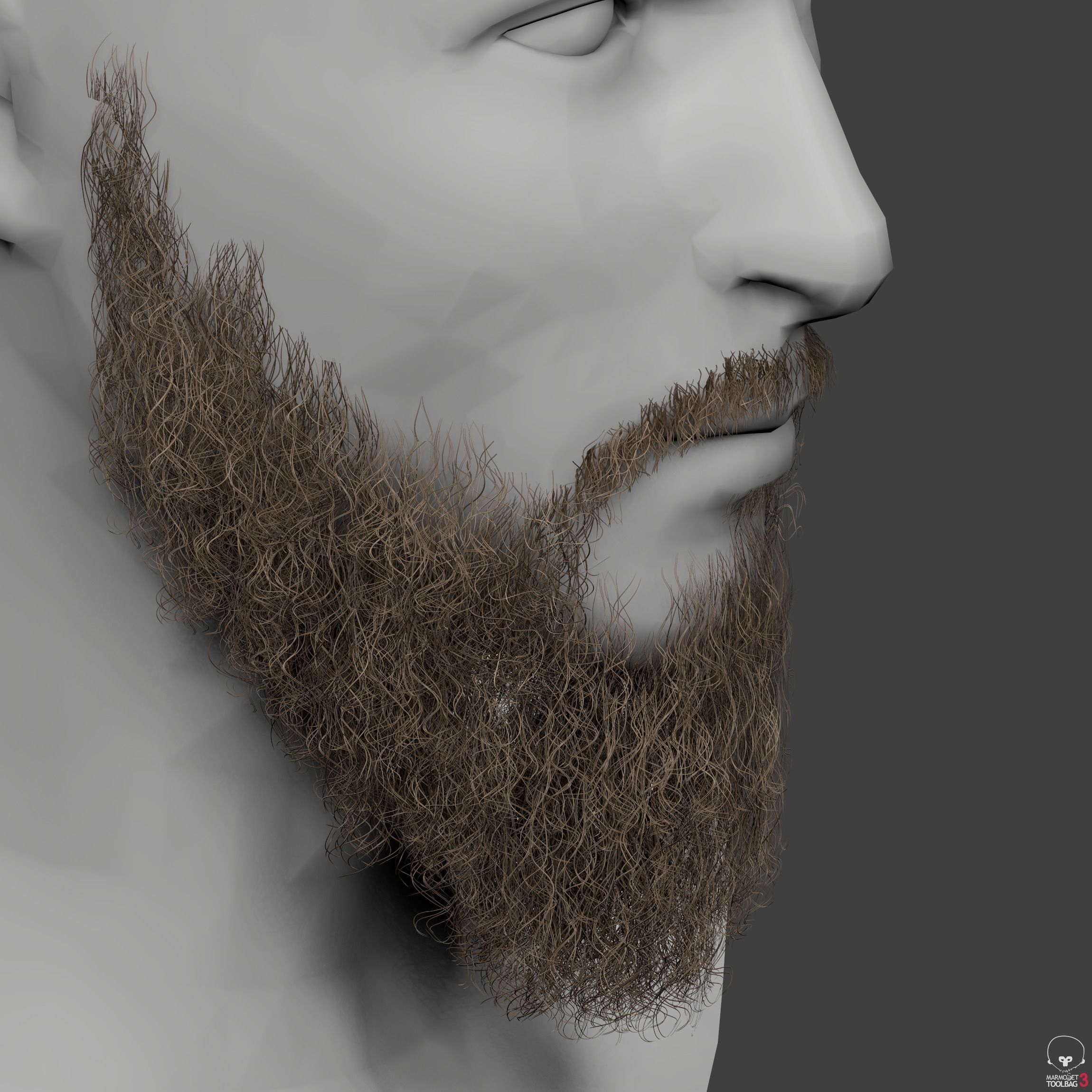 3D model Low poly realistic Realtime Beard VR / AR / low-poly | CGTrader