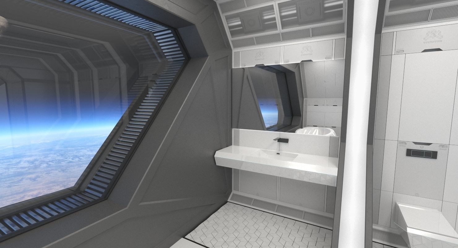 Spaceship Bathroom Interior Scene 3D model | CGTrader
