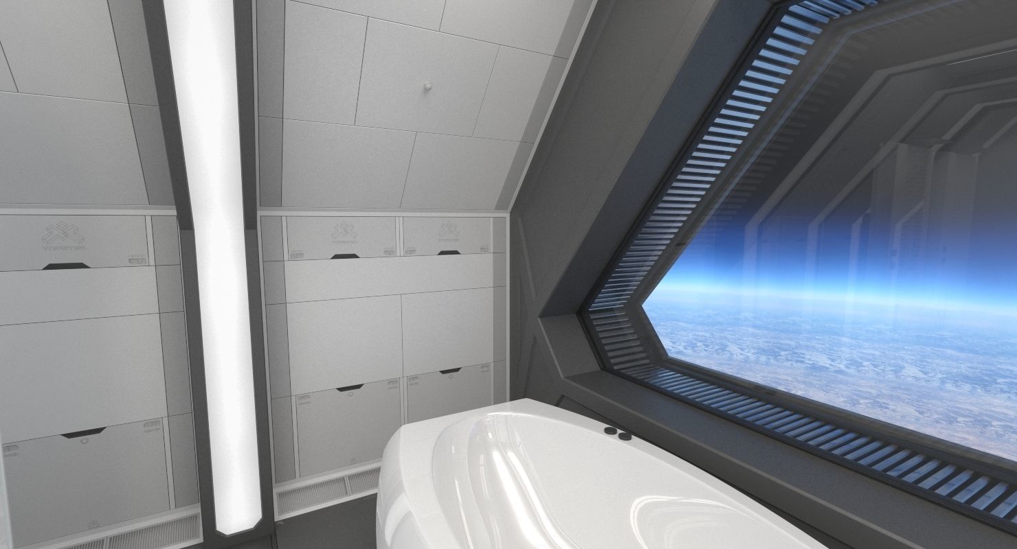 Spaceship Bathroom Interior Scene 3D model | CGTrader