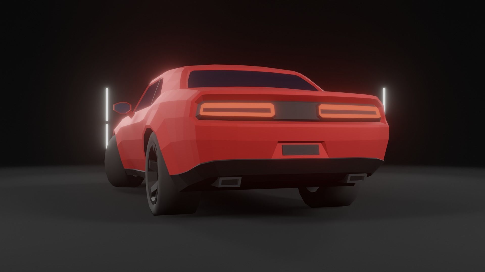 3D model Dodge Challenger Hellcat Low-Poly Car VR / AR / low-poly ...