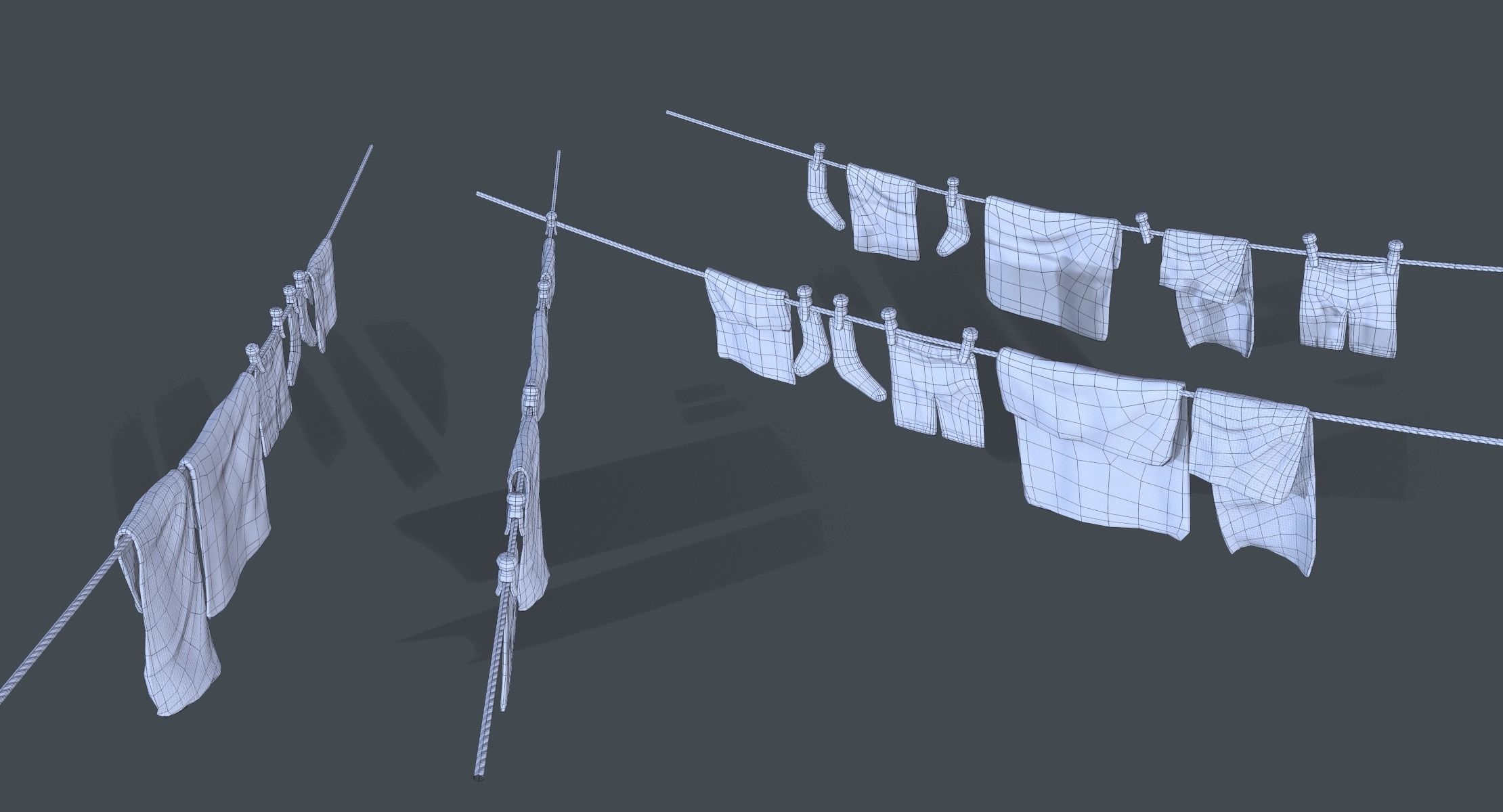 3D model Cartoon Clothes Rope VR / AR / low-poly | CGTrader