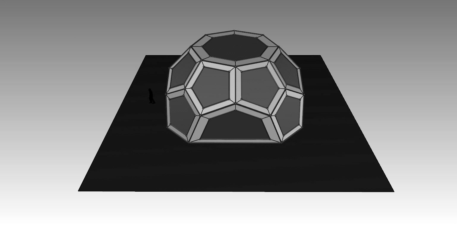 Pentagon Dome with frame and glass 3D model | CGTrader