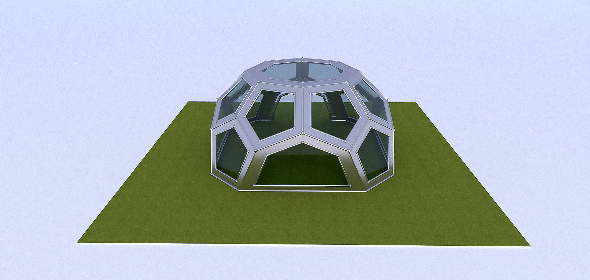 Pentagon Dome with frame and glass 3D model | CGTrader
